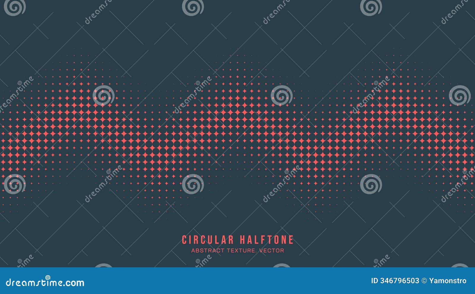 Circular Halftone Pattern Zigzag Line Border Vector Red Black Techno ...
