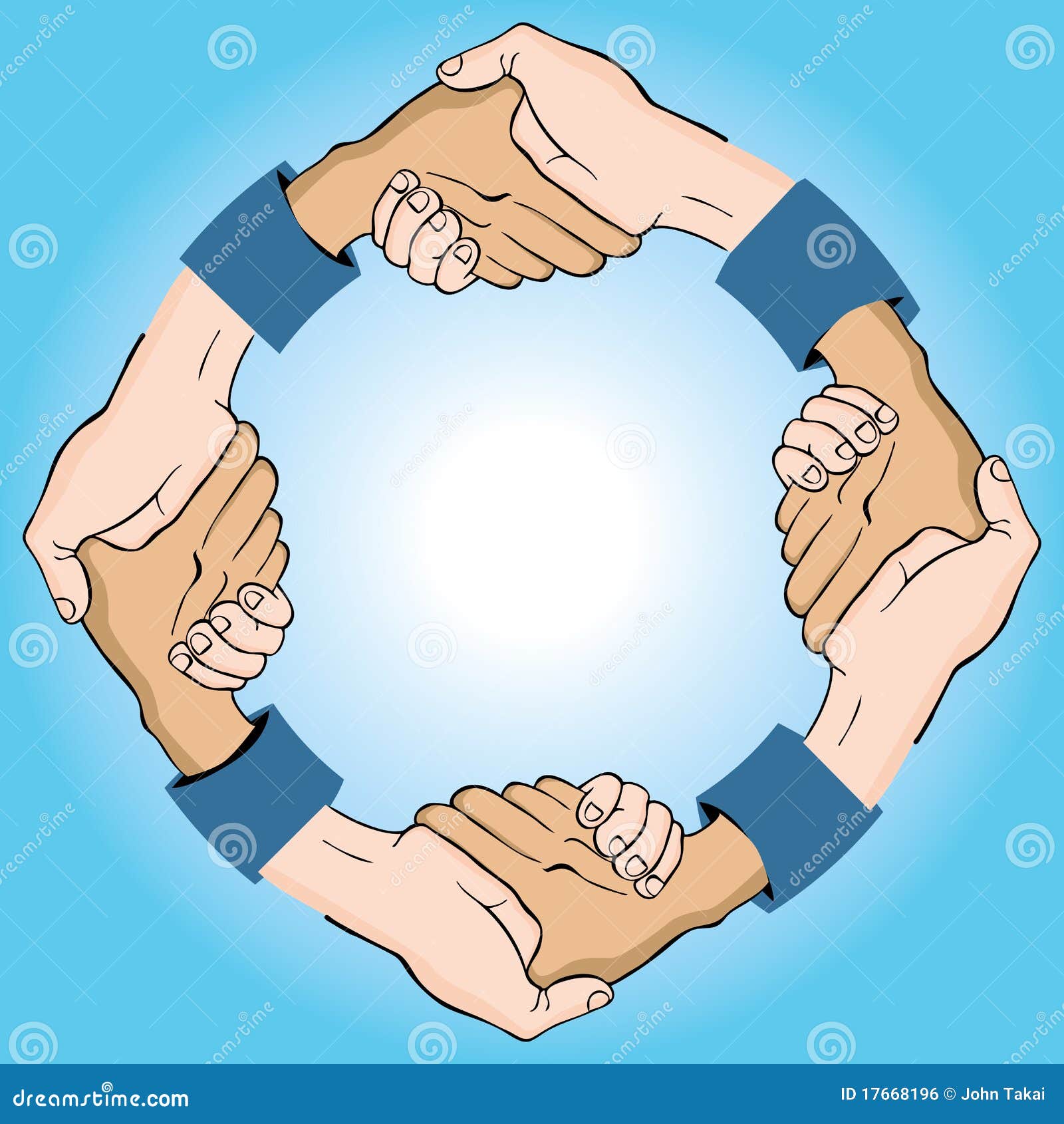Circular Handshake stock vector. Illustration of handshake - 17668196
