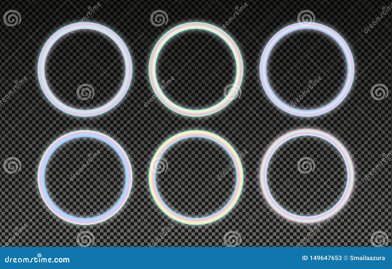 Set Holographic Frames And Portals. Digital Holographic User Interface ...