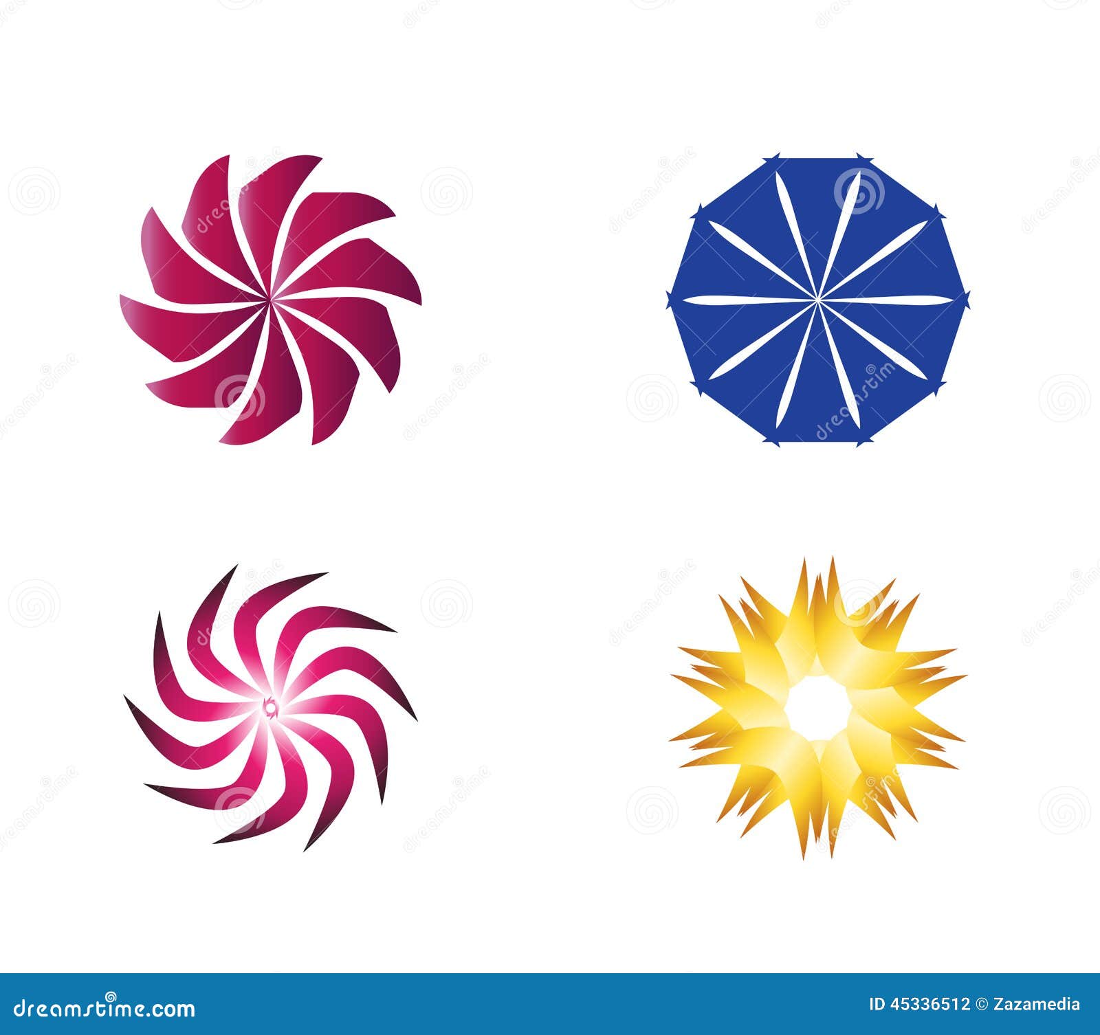 Circular Icon Symbol Logo Element Set Stock Illustration - Illustration ...
