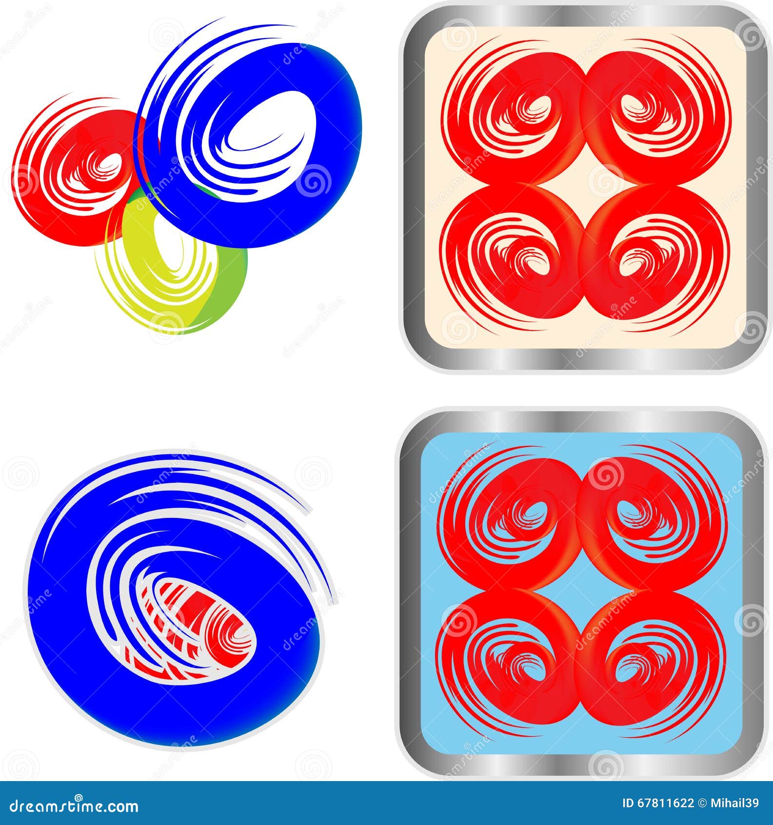 Circular Icon Symbol Logo Element Set Vector, Grouped for Easy Editing ...