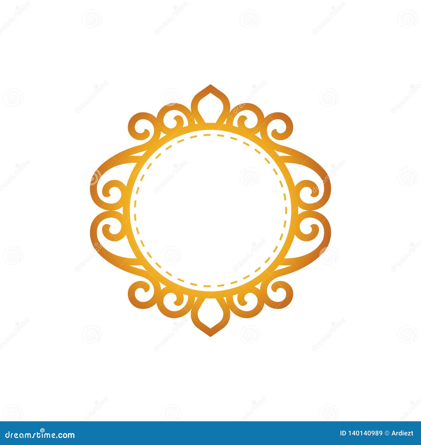 Circular Icon Template with a Classic Filigree Stock Vector ...