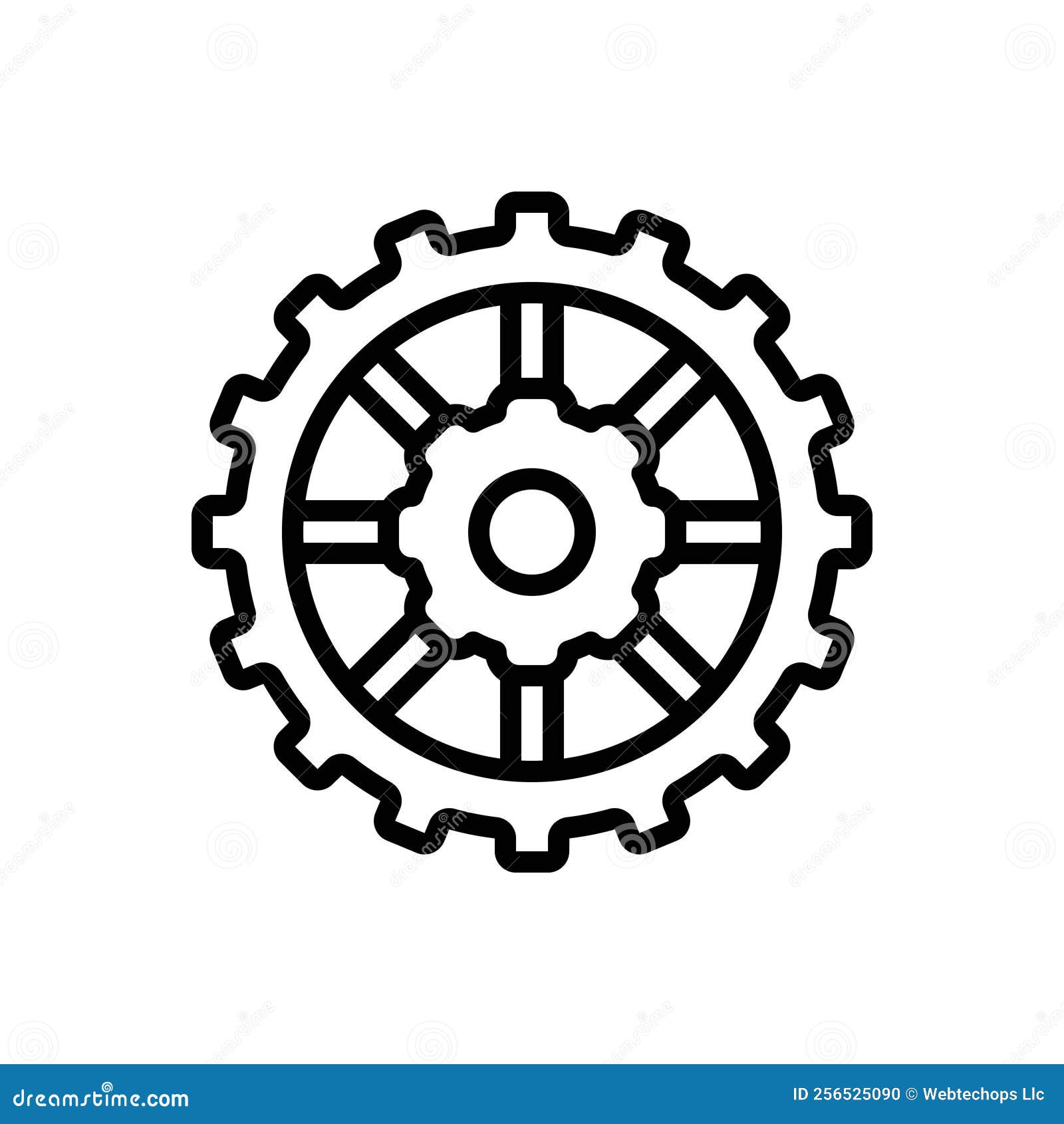 Black Line Icon for Circular, Wheel and Ancient Stock Vector ...