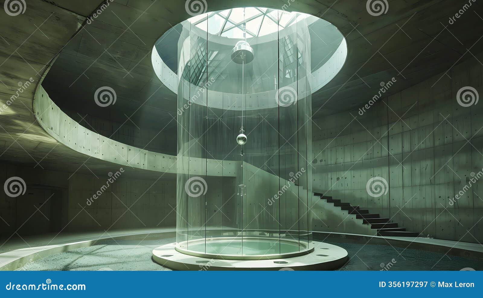 Circular Indoor Architecture with Skylight Stock Illustration ...
