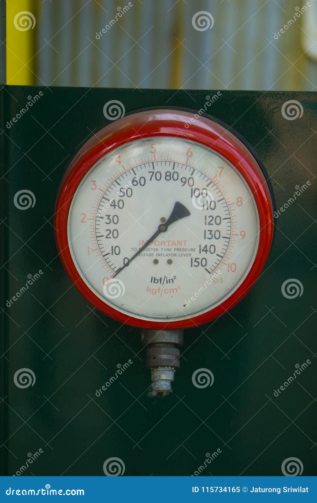 A Circular Industrial Temperature Meter Stock Image - Image of inflate ...