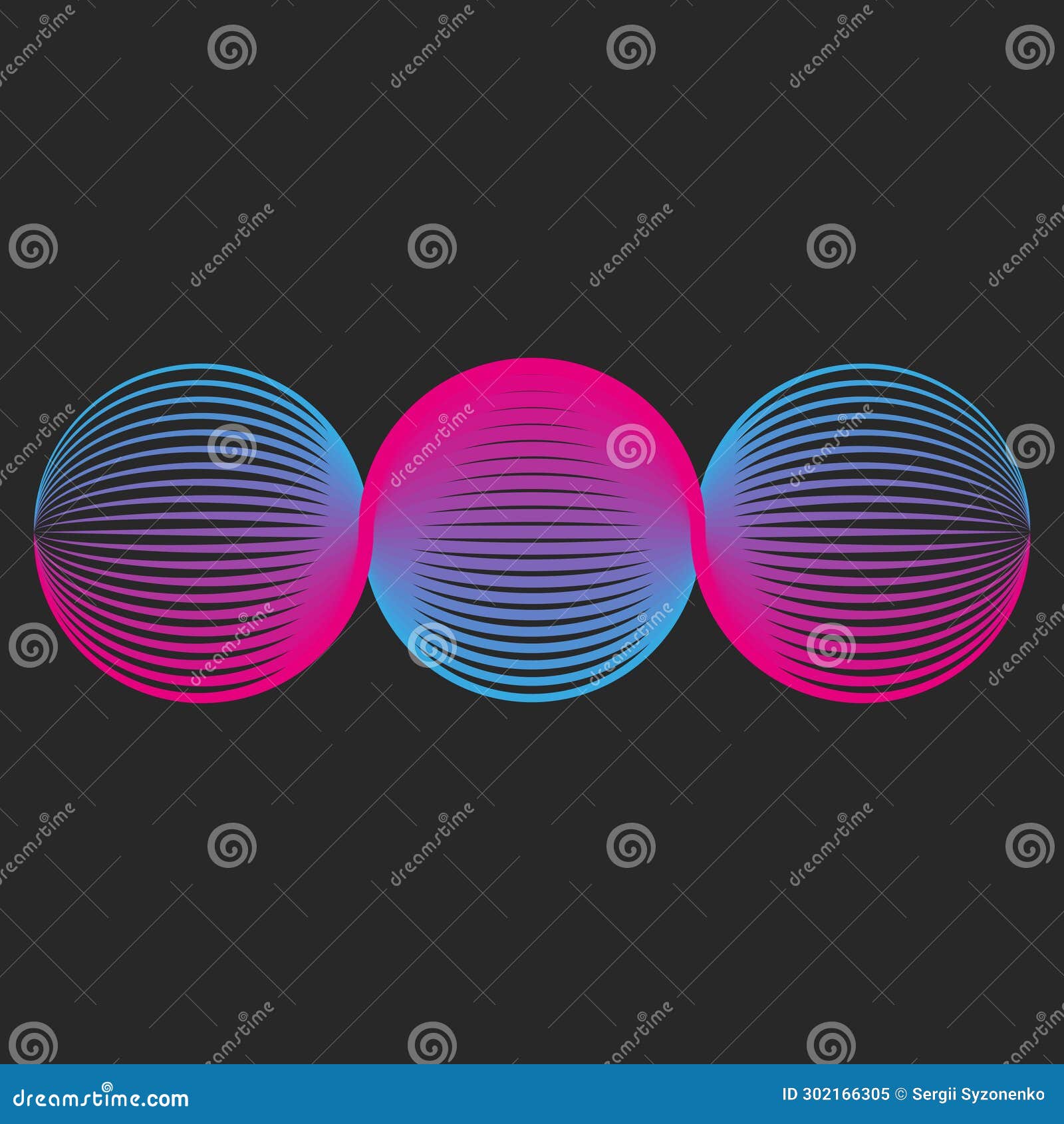 Circular Infinity Pattern Logo from a Three Circles in Horizontal Row ...