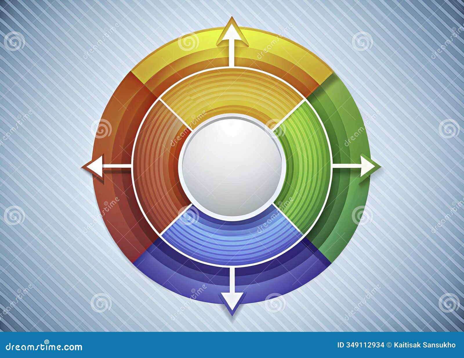 Circular Infographic Background with Arrows: a Modern Three-Step ...