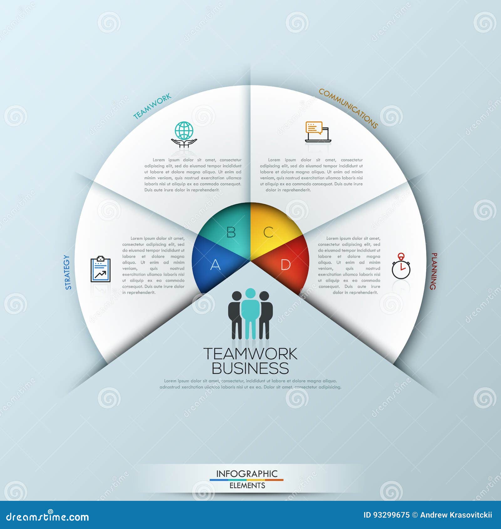 Circular Infographic Timeline With Five Steps Vector Illustration ...