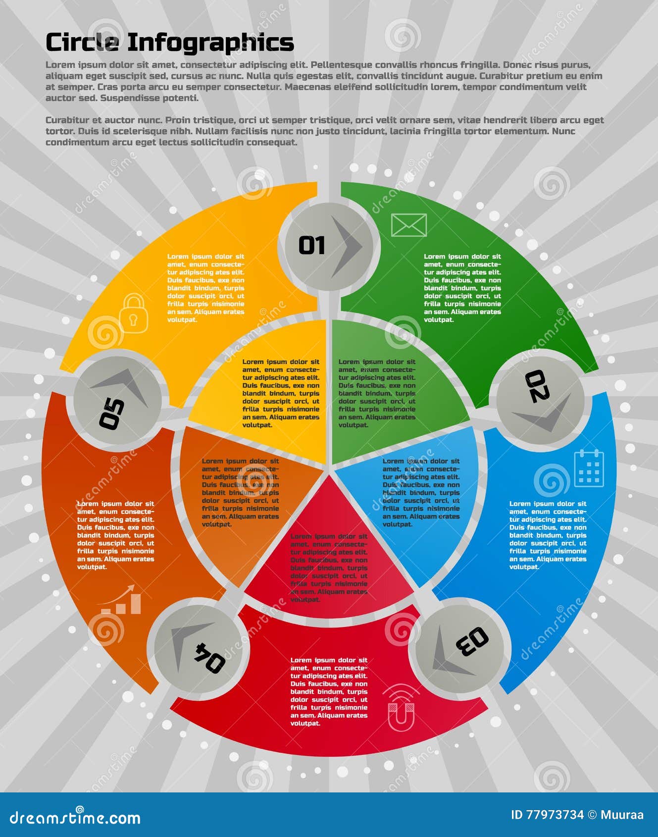 Circular Infographic Design Template Stock Vector - Illustration of ...