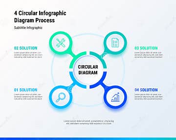 4 Circular Infographic Diagram Process Template Stock Vector ...