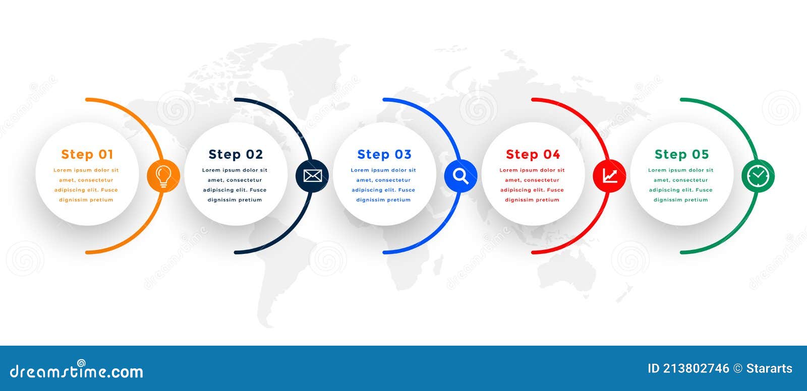 Circular Infographic Timeline With Five Steps Vector Illustration ...