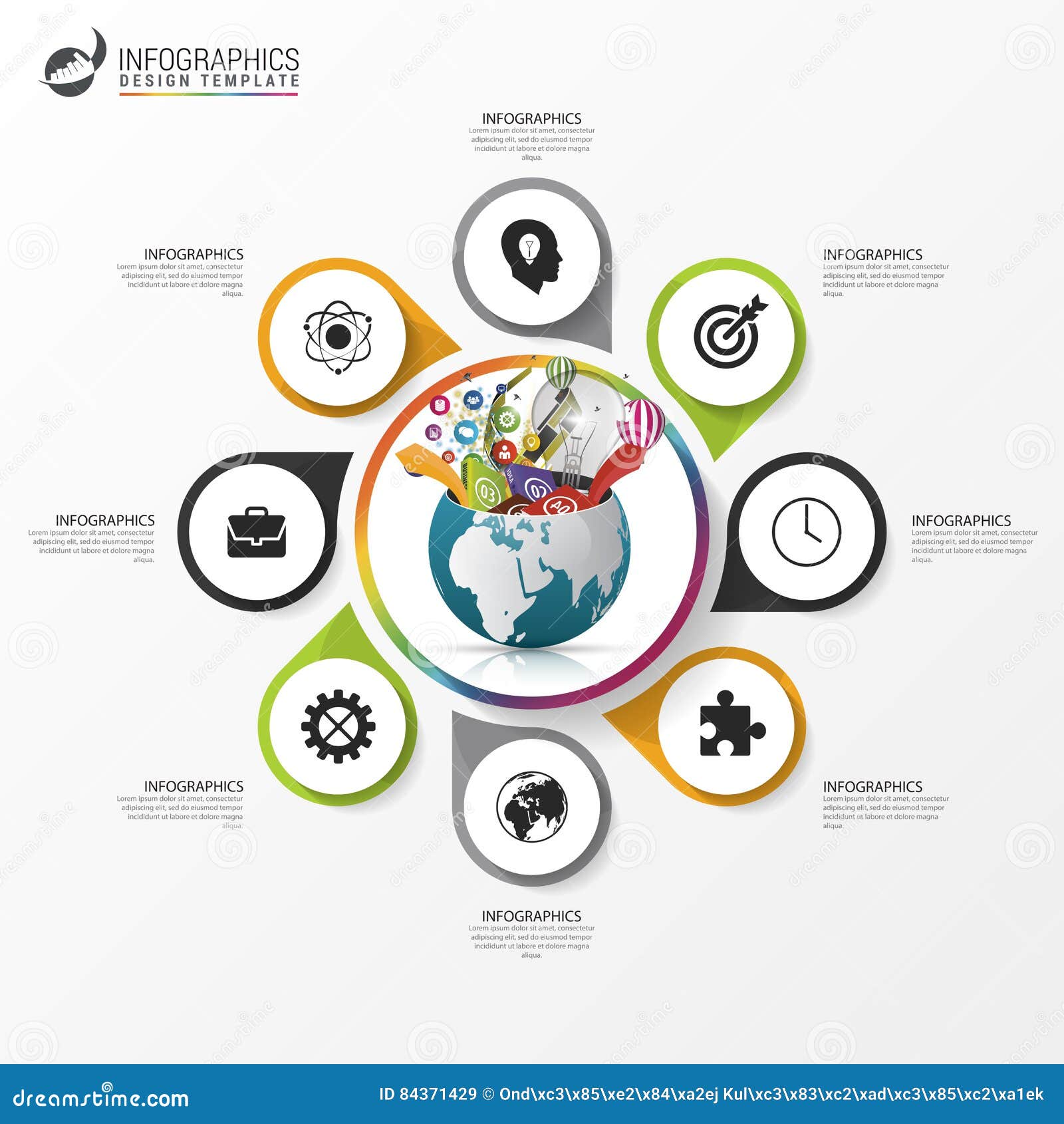 Circular Infographics. Business Concept with Creative World Stock ...