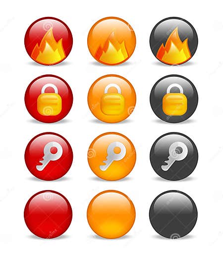 Circular Internet Security Icon Set Stock Illustration - Illustration ...