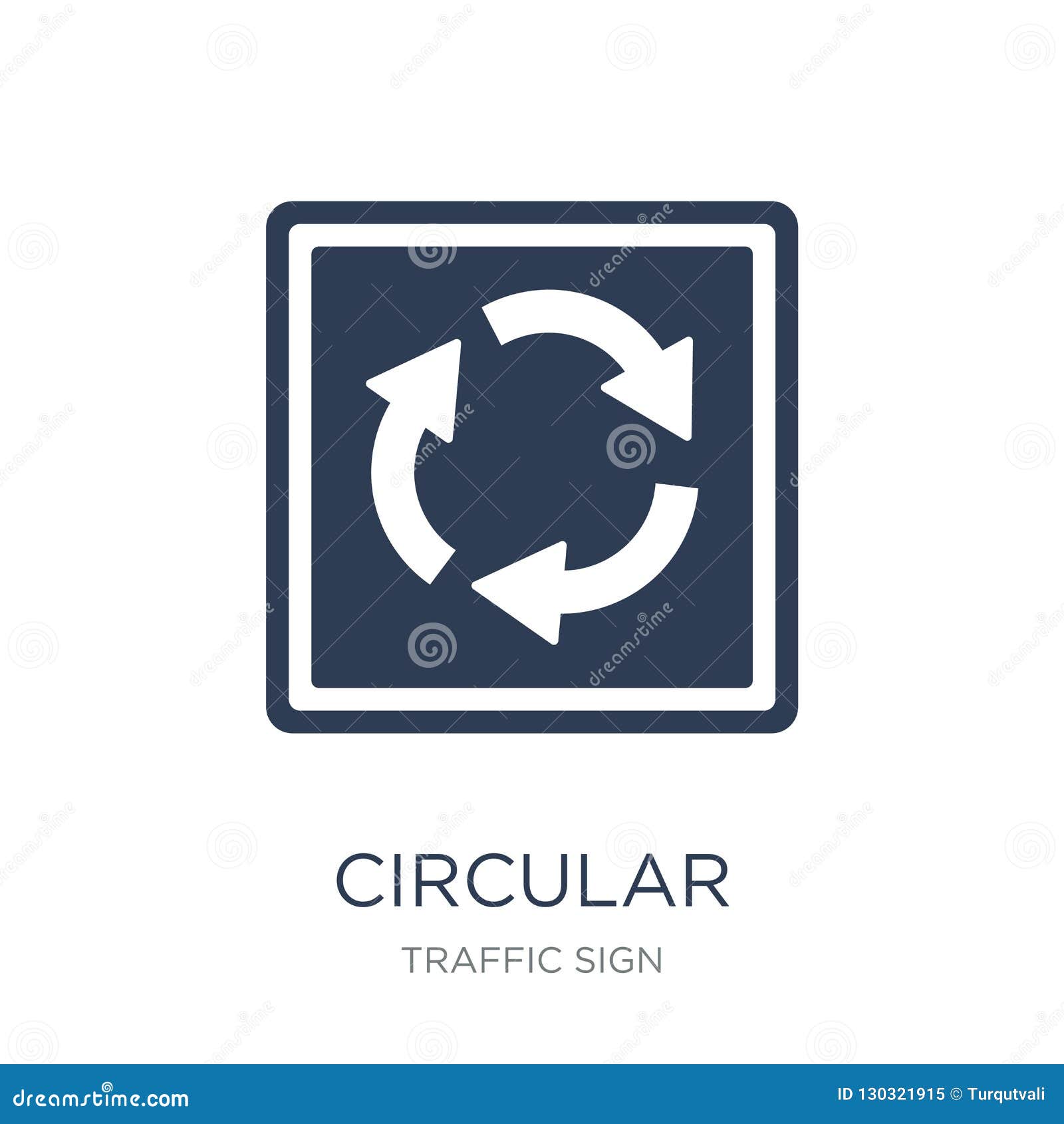 Circular Intersection Sign Icon. Trendy Flat Vector Circular Int Stock ...