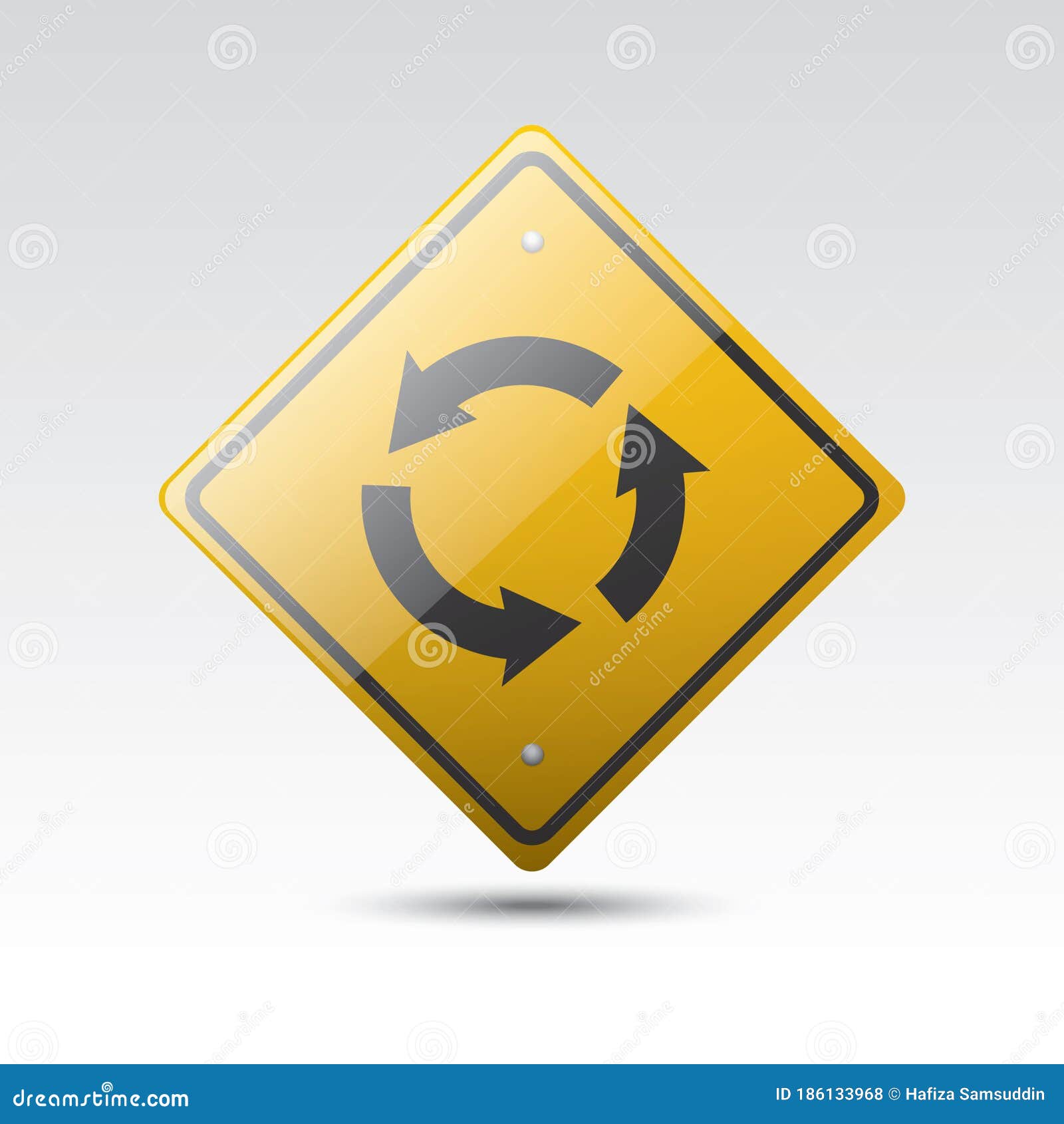 Circular Intersection Sign. Vector Illustration Decorative Design Stock ...