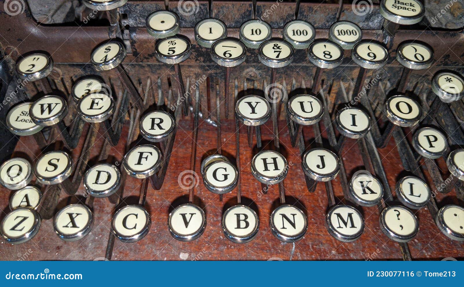 A Vintage Typewriter with Circular Keys Stock Photo - Image of antique ...