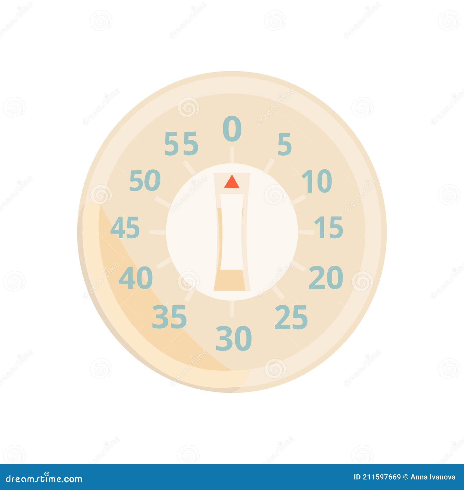 Circular Kitchen Timer Cartoon Icon Vector Illustration Stock Vector ...