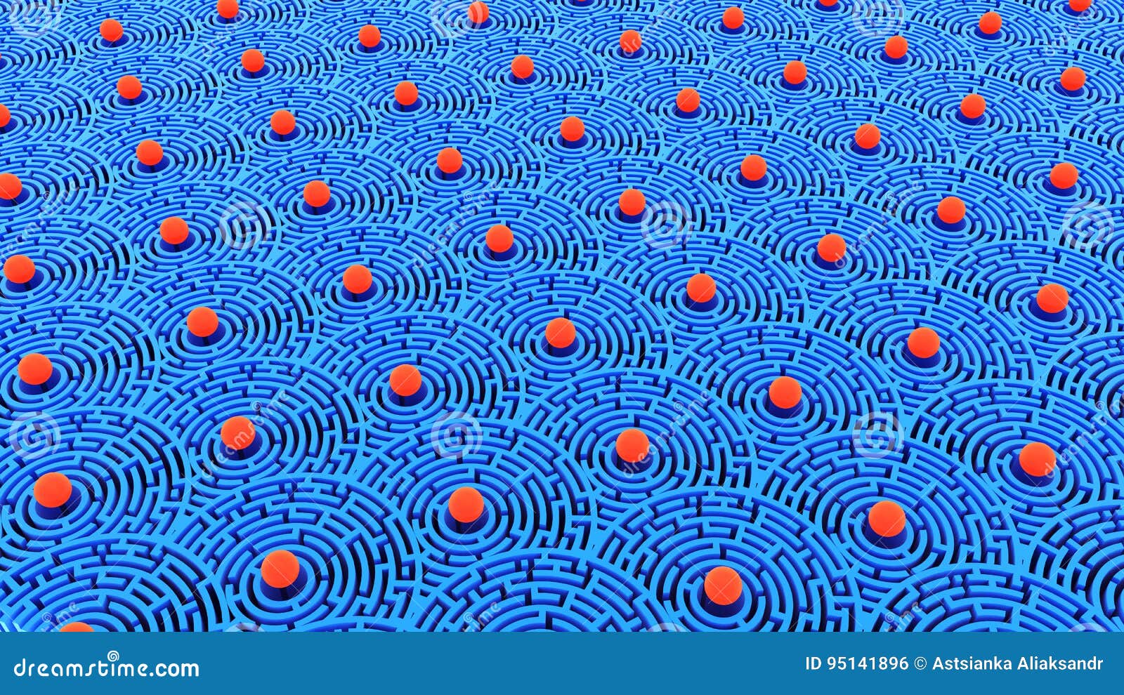 Circular Labyrinth Pattern, 3D Rendering Stock Illustration ...