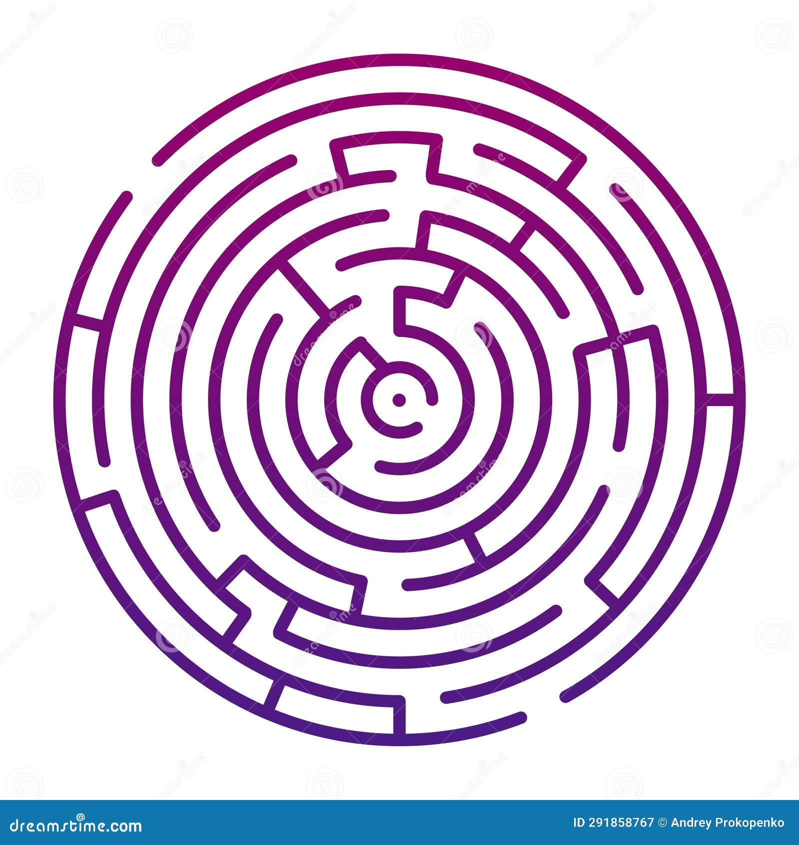 Circular Labyrinth. a Puzzle in the Form of a Labyrinth Stock Vector ...