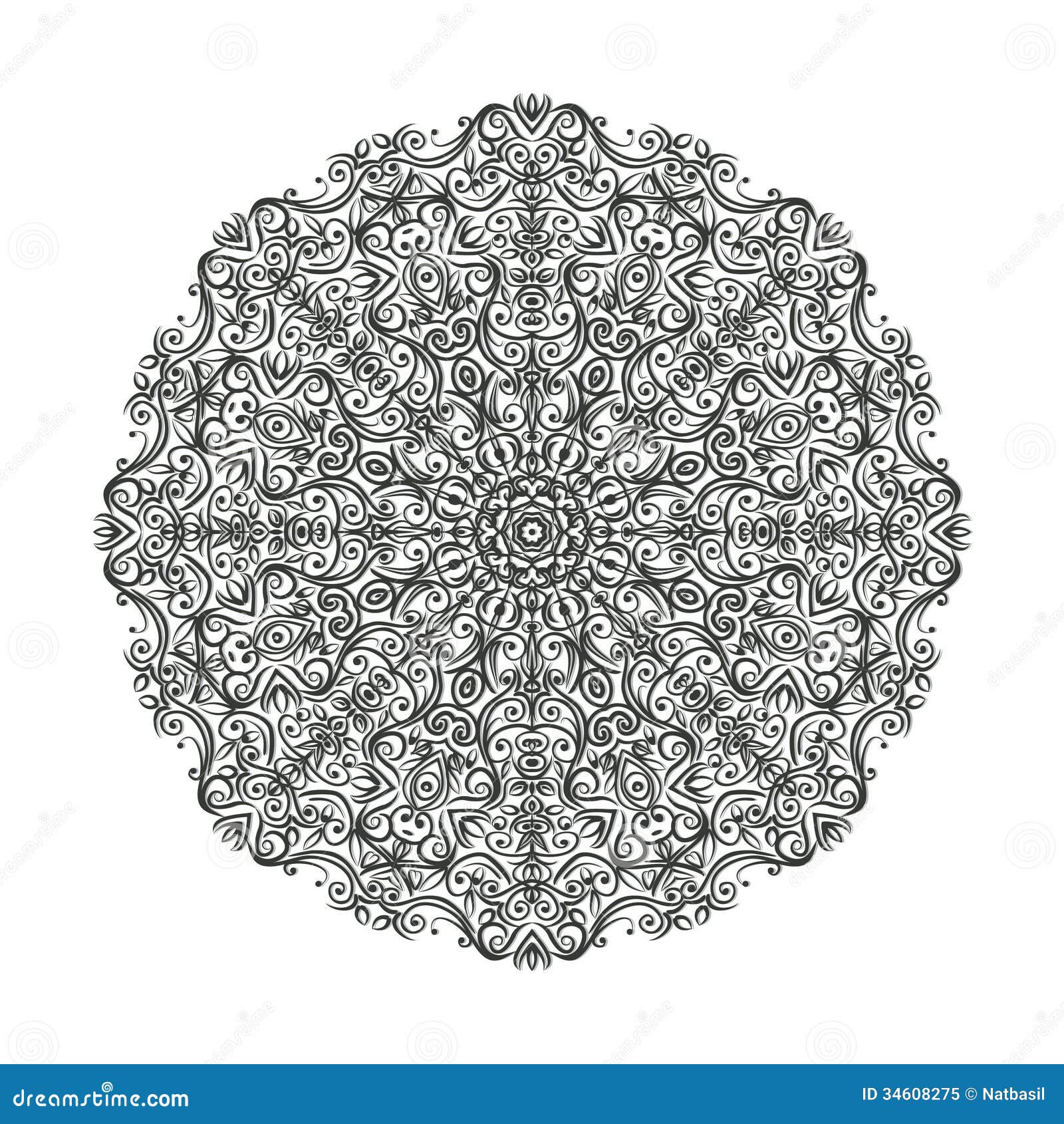 Circular lace pattern stock vector. Illustration of background - 34608275
