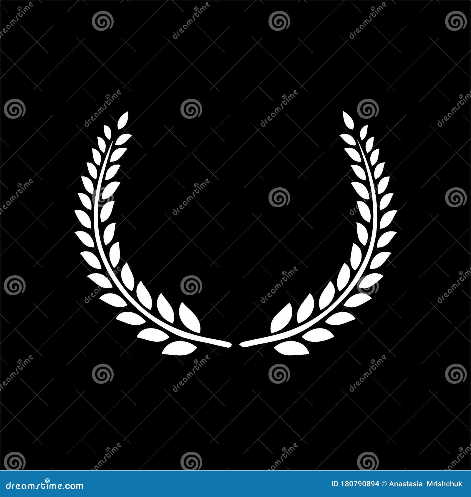 Circular Laurel Foliate Vector Icon. Vector Illustration Stock ...