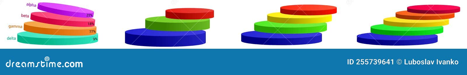 Circular Layers Forming Thin Cylinder Pyramid, Version with Three To ...