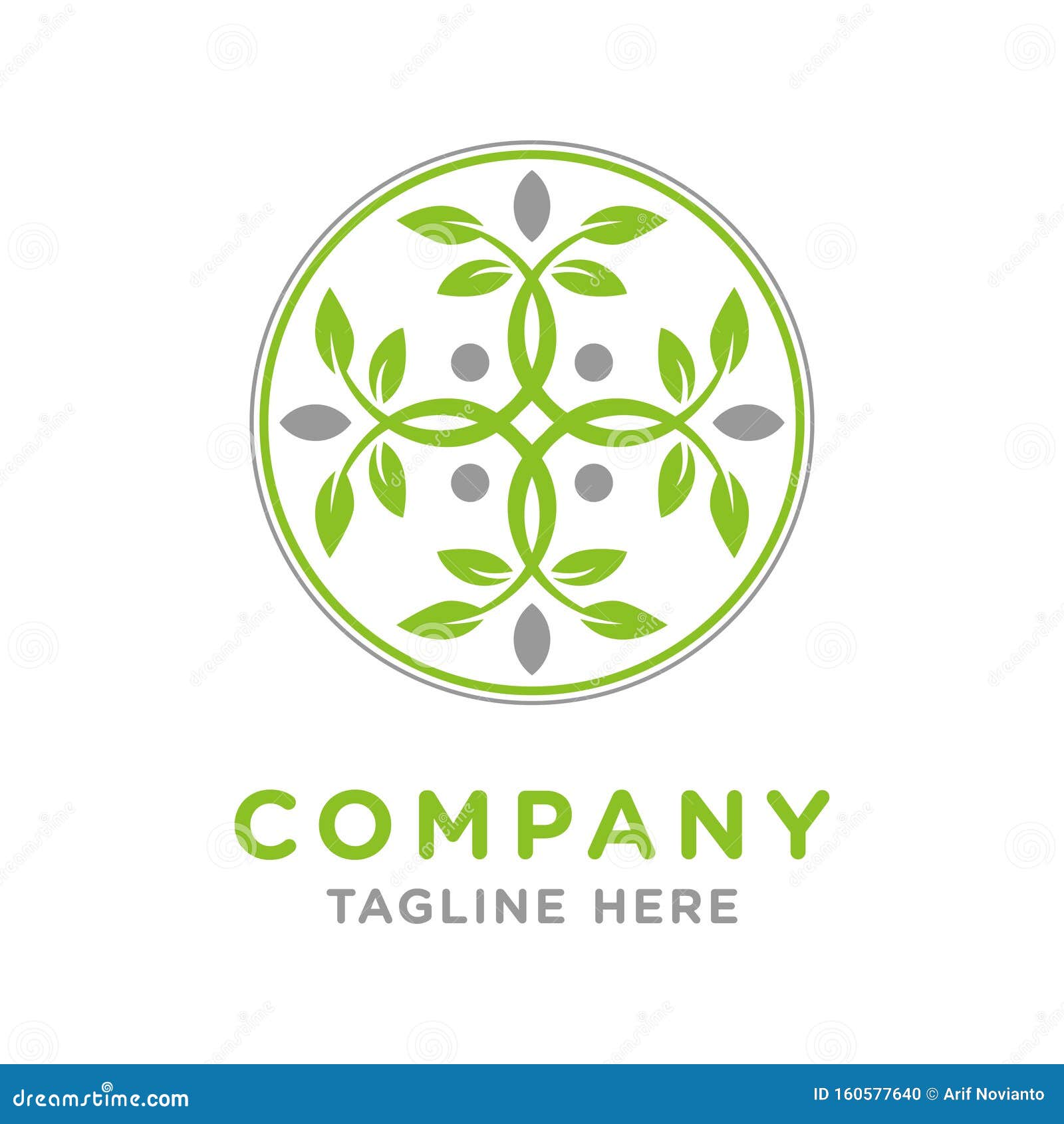 Circular leaf logo design stock vector. Illustration of frame - 160577640