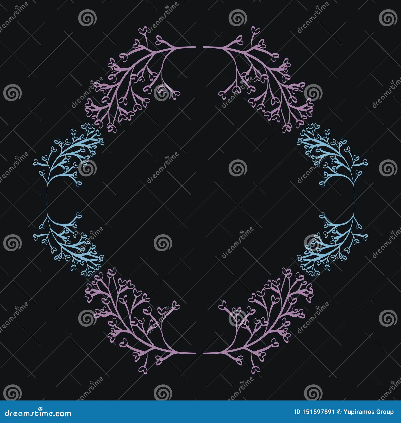 Circular Leafs Crown Frame Boho Style Stock Vector - Illustration of ...