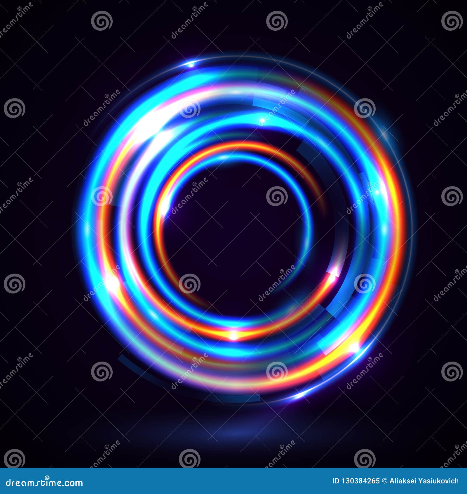Circular lens flare. stock vector. Illustration of ellipse - 130384265