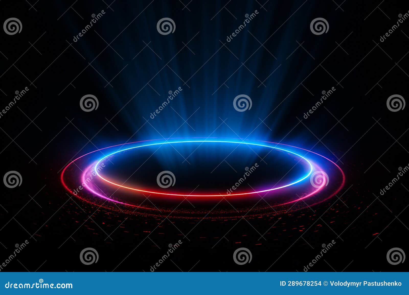Circular Light with Black Background and Red and Blue Light. Generative ...