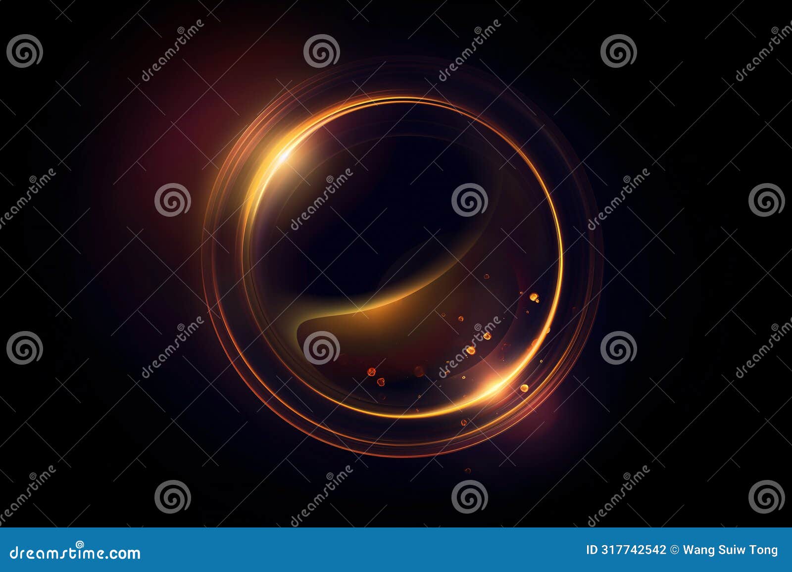 Circular Light Effect on Dark Background Stock Illustration ...