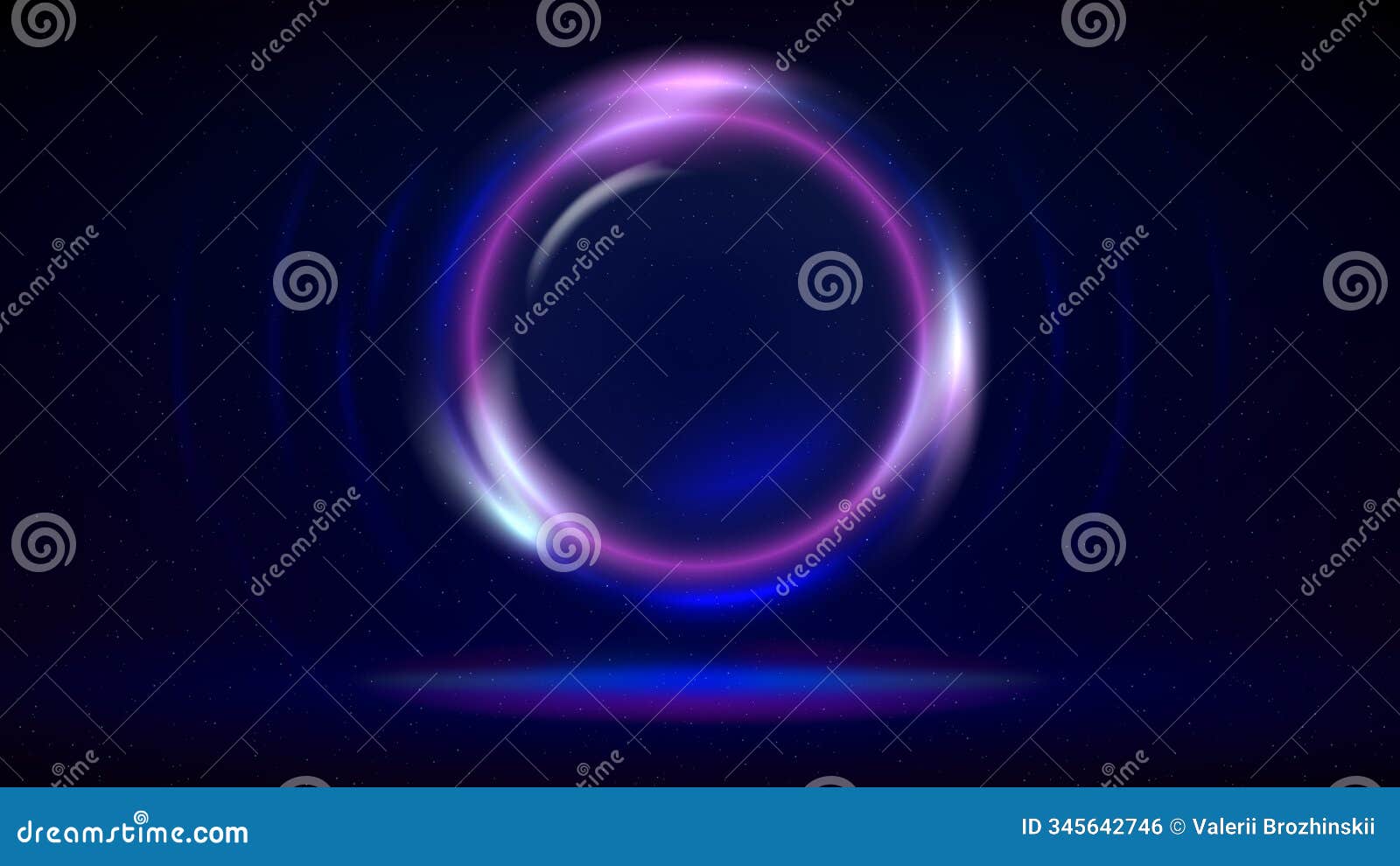 Circular Light Frame On Particle Background, Stage. Template, Backdrop ...