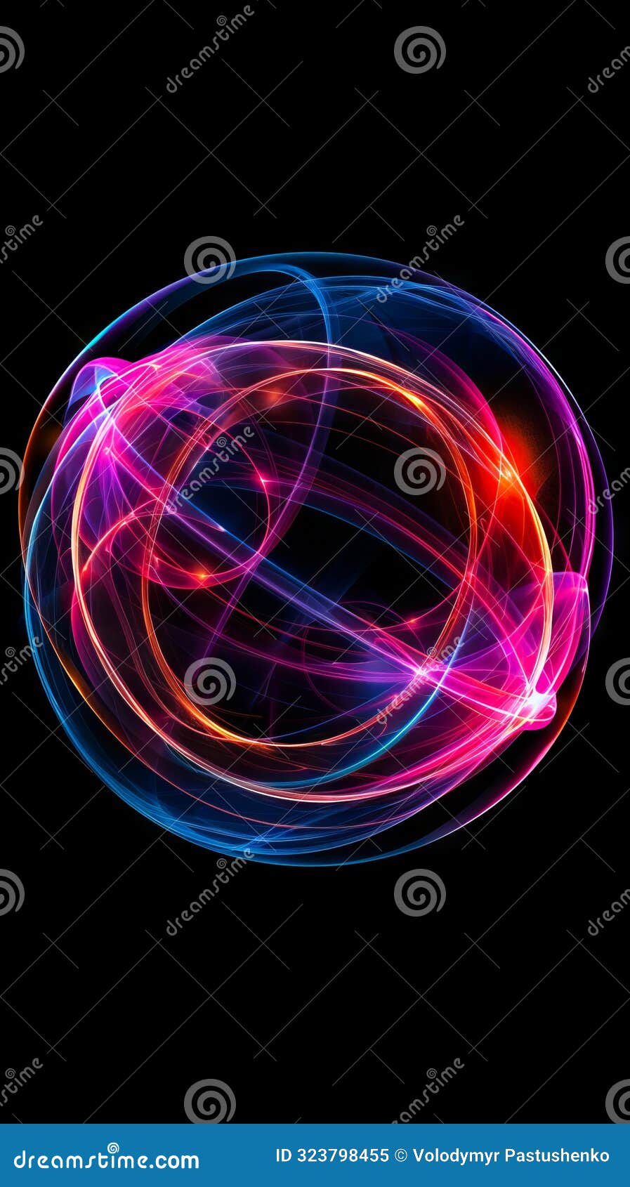 A Circular Light Pattern on Black Background Stock Image - Image of ...