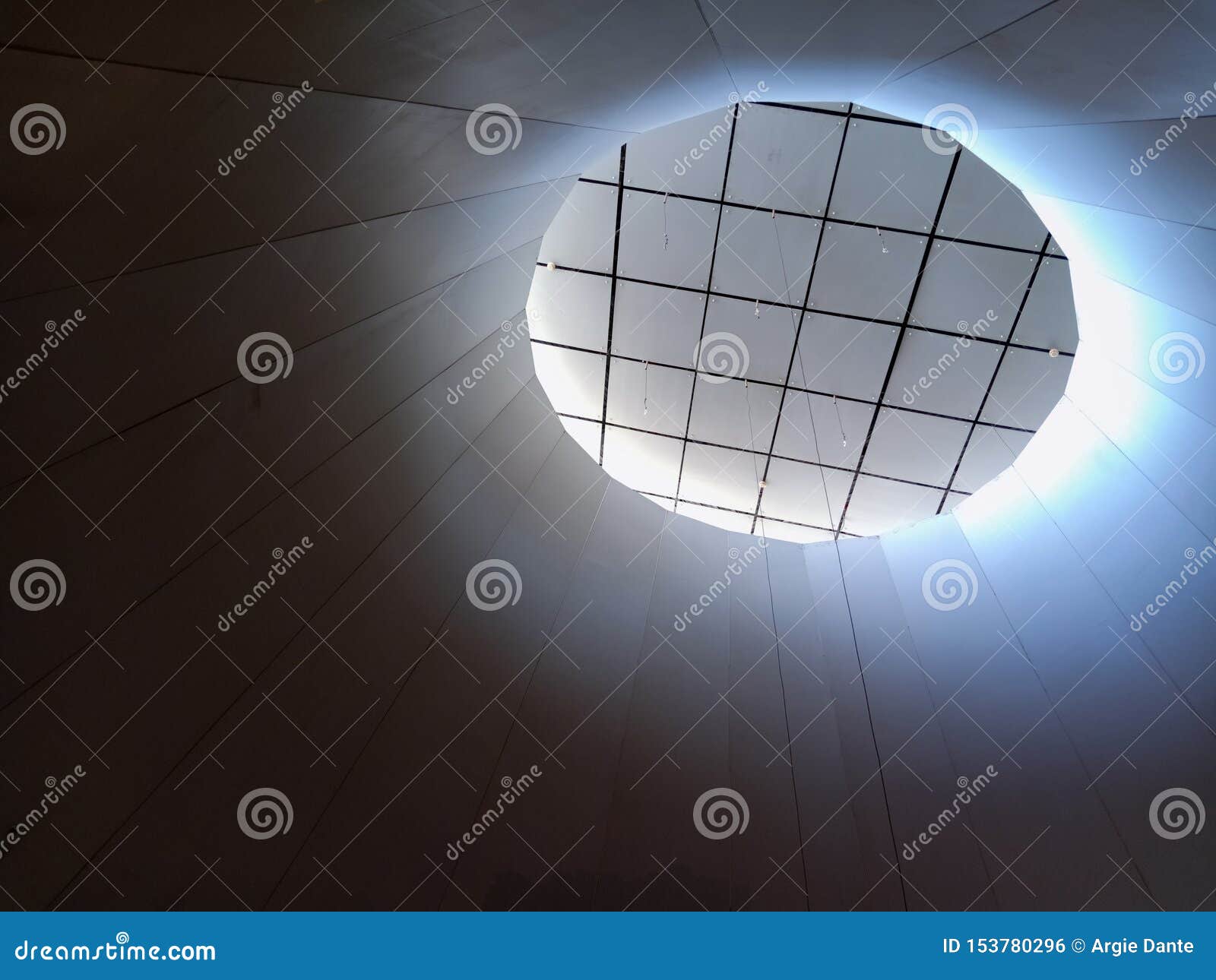 Circular Lighted Ceiling Design of a Modern Building Stock Photo ...