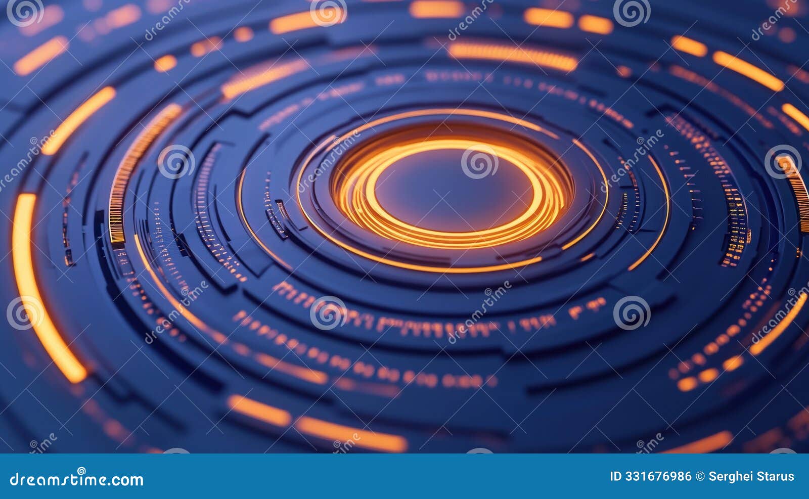 A Circular Lighted Object with a Glowing Orange Center, AI Stock Photo ...