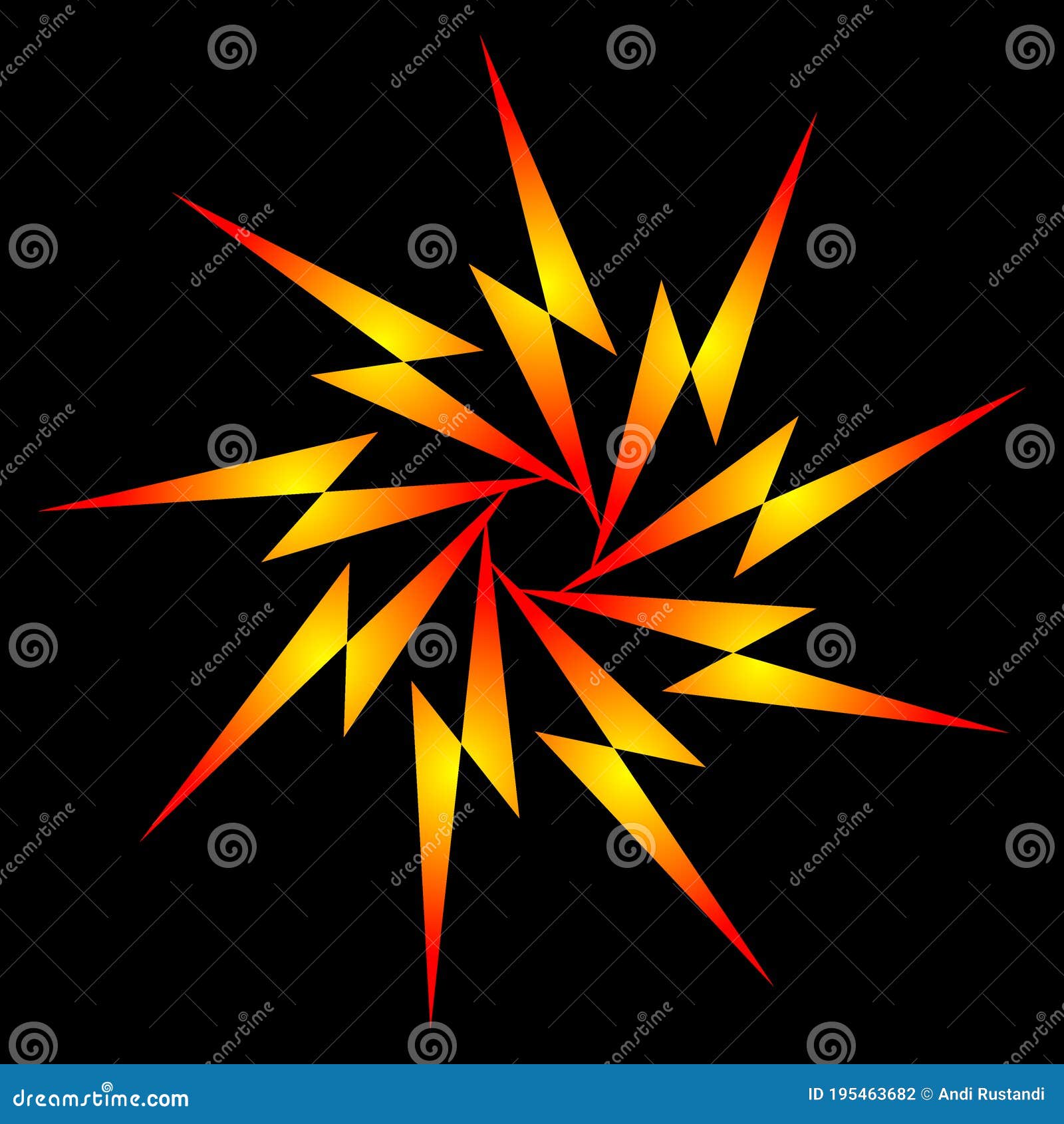 Circular Lightning Abstract Design with Fractal Concept Stock Vector ...