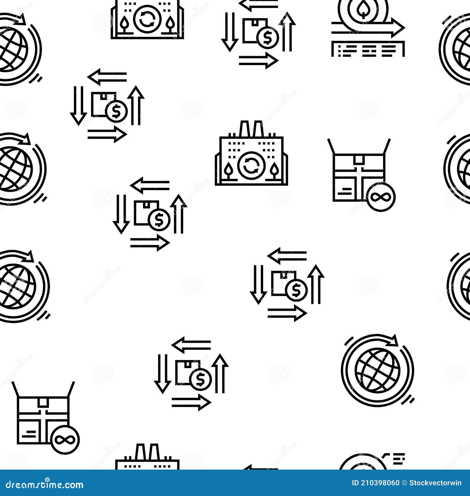 Circular and Linear Economy Model Icons Set Vector Stock Vector ...