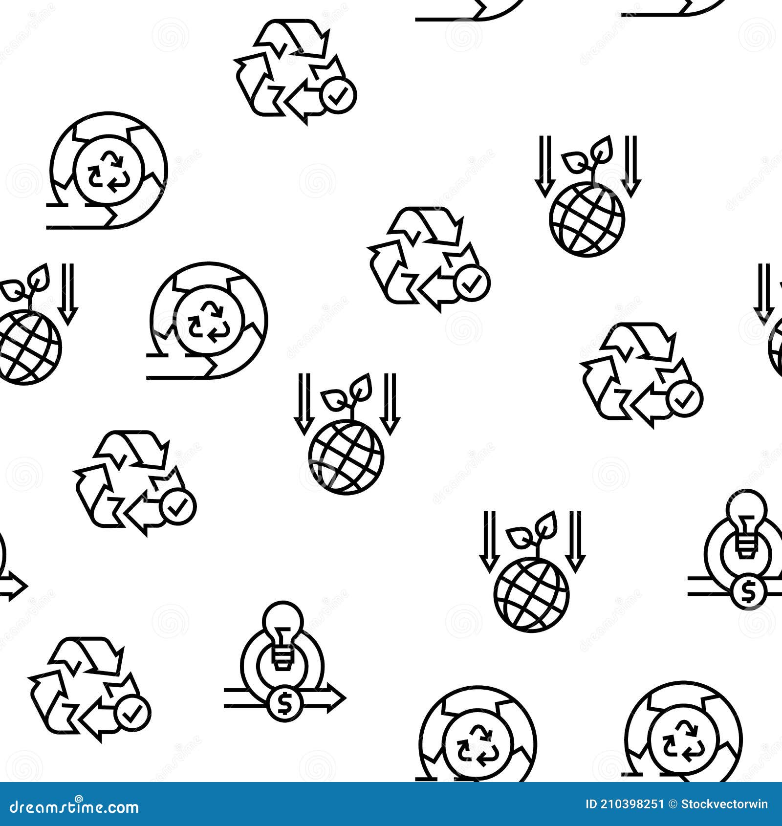 Circular and Linear Economy Model Icons Set Vector Stock Vector ...