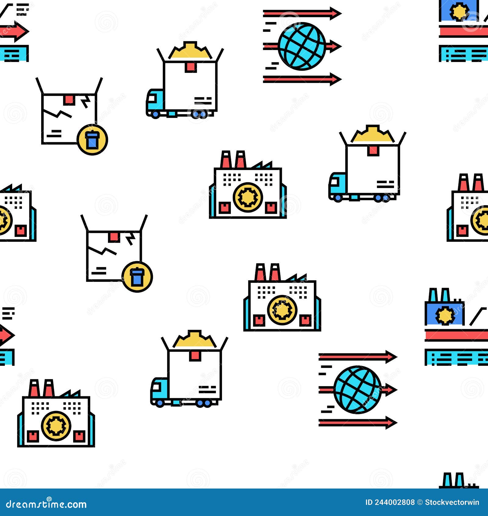 Circular and Linear Economy Model Icons Set Vector Stock Vector ...