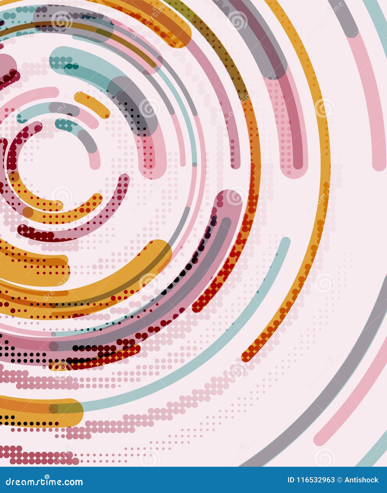 Circular Lines, Circles, Geometric Abstract Background Stock Vector ...