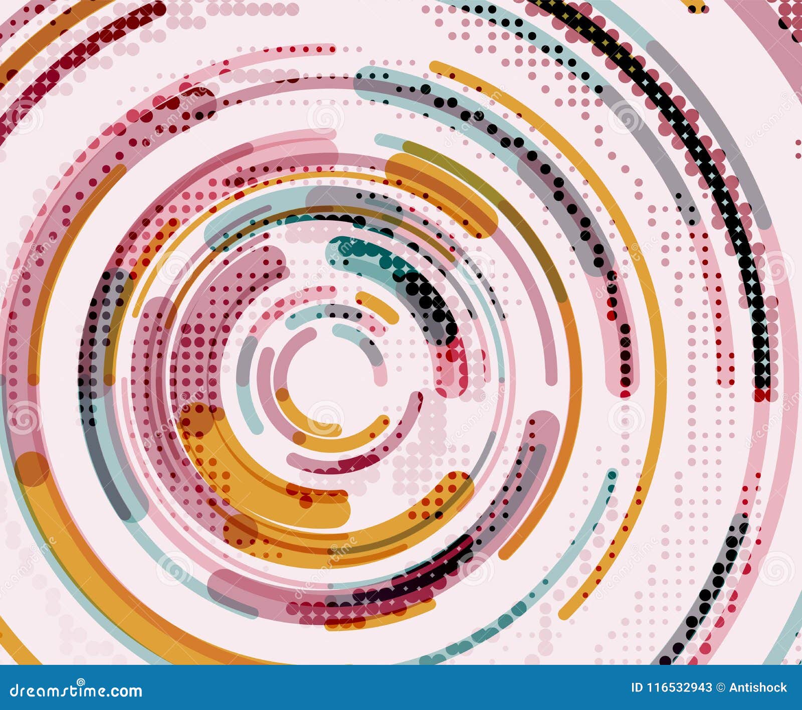 Circular Lines, Circles, Geometric Abstract Background Stock Vector ...