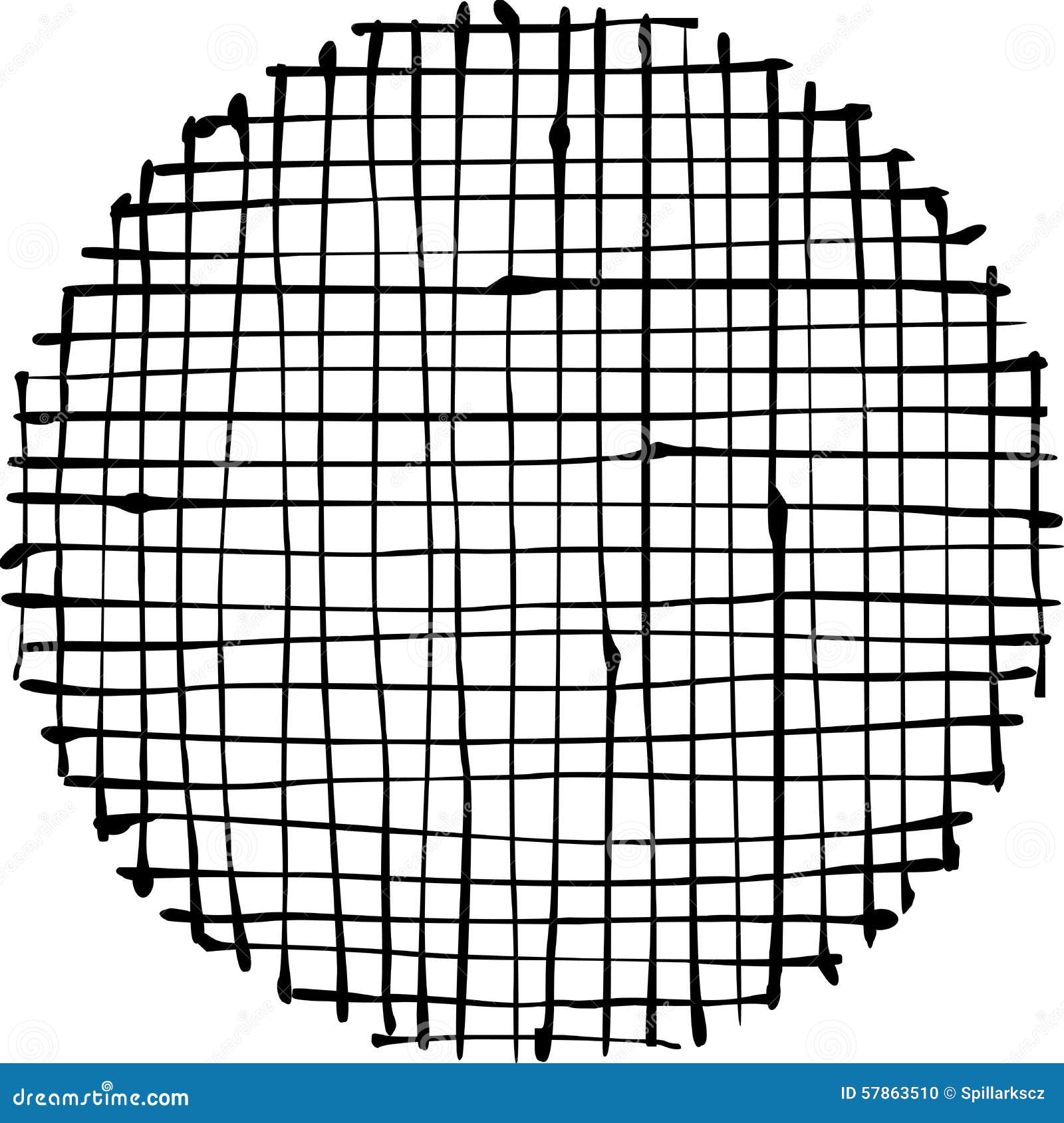 Circular Liquid Black Stripe Grid Pattern Over White Stock Vector ...