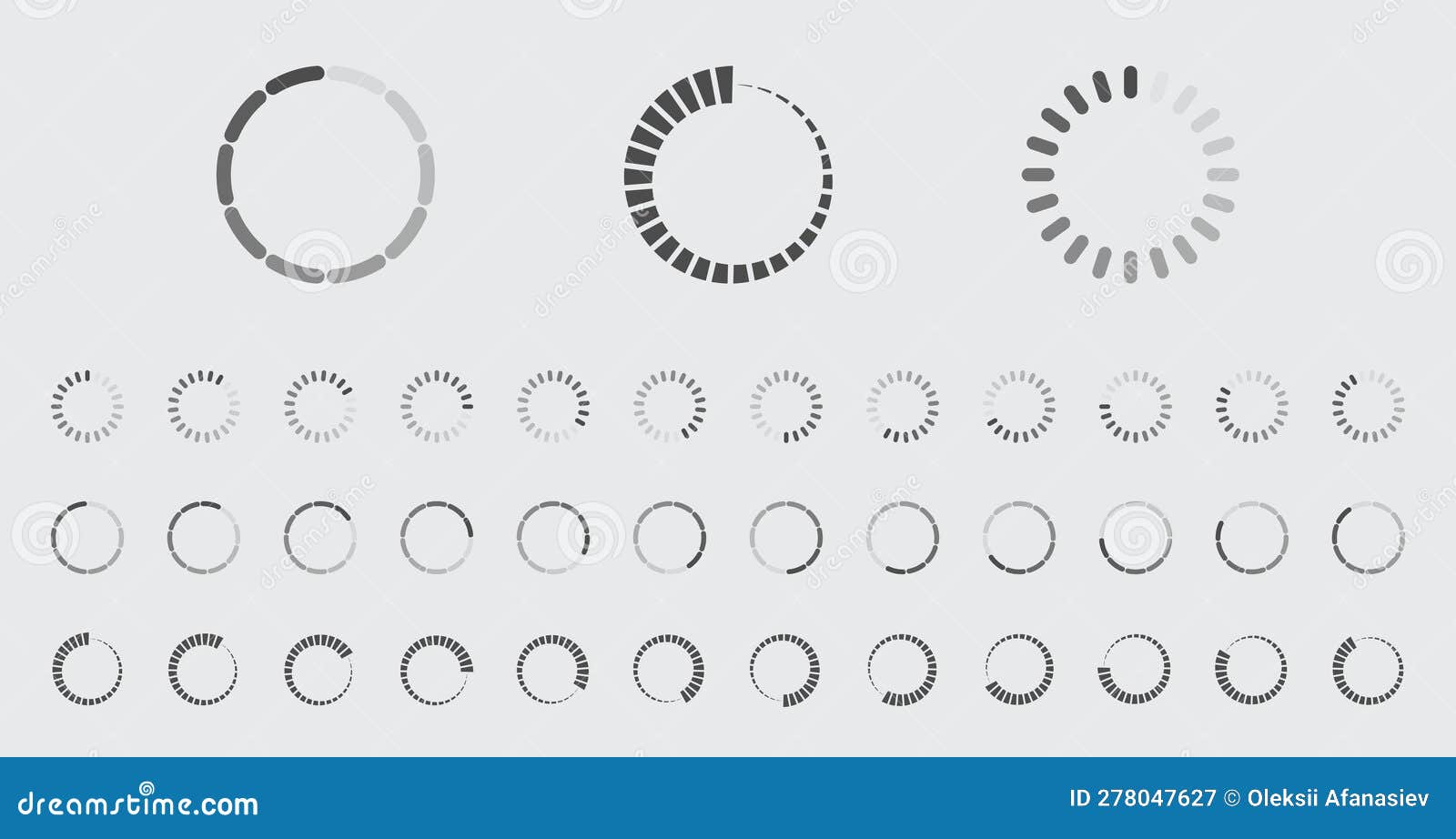 Circular Loading Buffering Icons Vector Set Stock Vector - Illustration ...