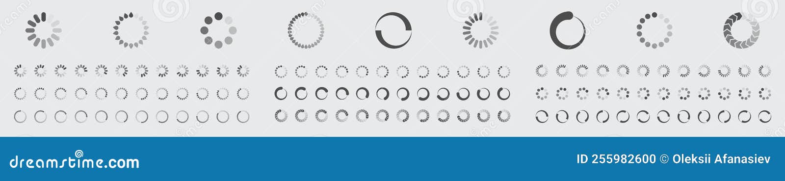 Circular Loading Buffering Icons Vector Set Stock Vector - Illustration ...
