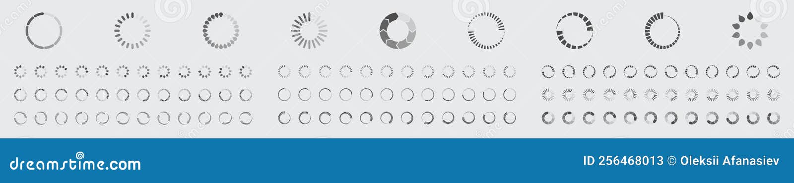 Circular Loading Buffering Icons Vector Set Stock Vector - Illustration ...