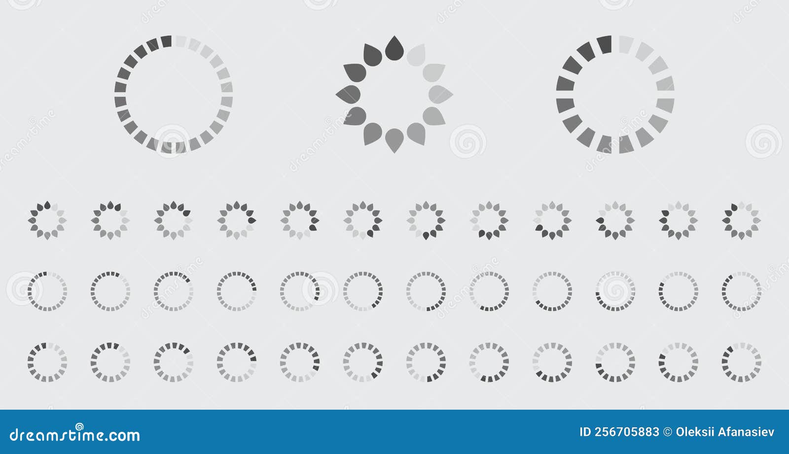 Circular Loading Buffering Icons Vector Set Stock Vector - Illustration ...