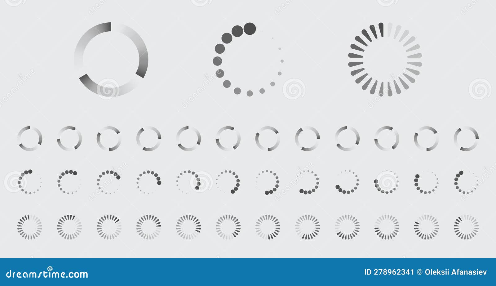 Circular Loading Buffering Icons Vector Set Stock Vector - Illustration ...