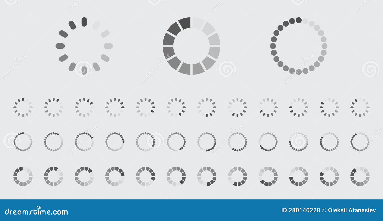 Circular Loading Buffering Icons Vector Set Stock Vector - Illustration ...