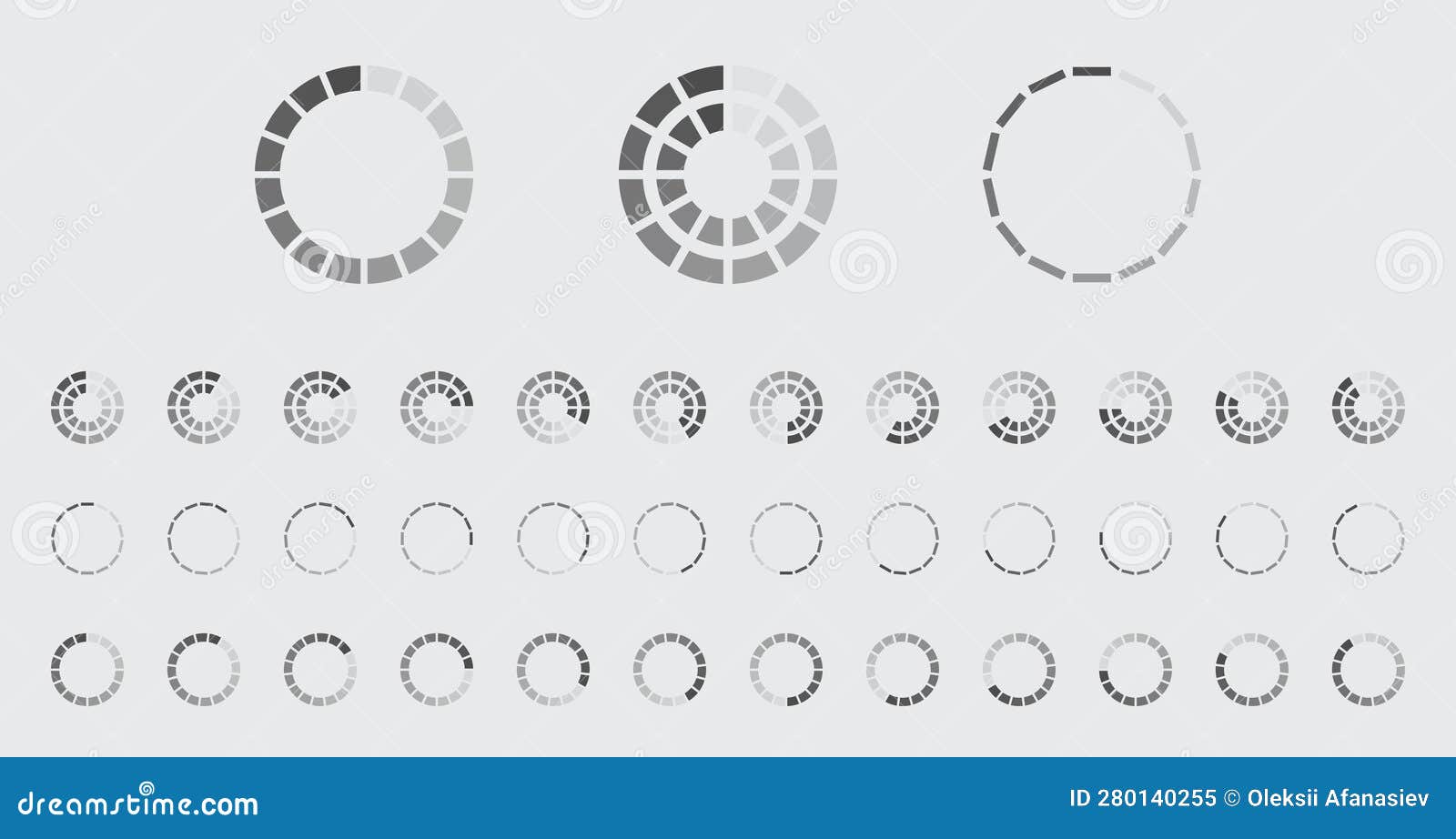 Circular Loading Buffering Icons Vector Set Stock Vector - Illustration ...