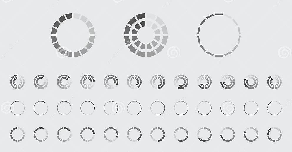 Circular Loading Buffering Icons Vector Set Stock Vector - Illustration ...